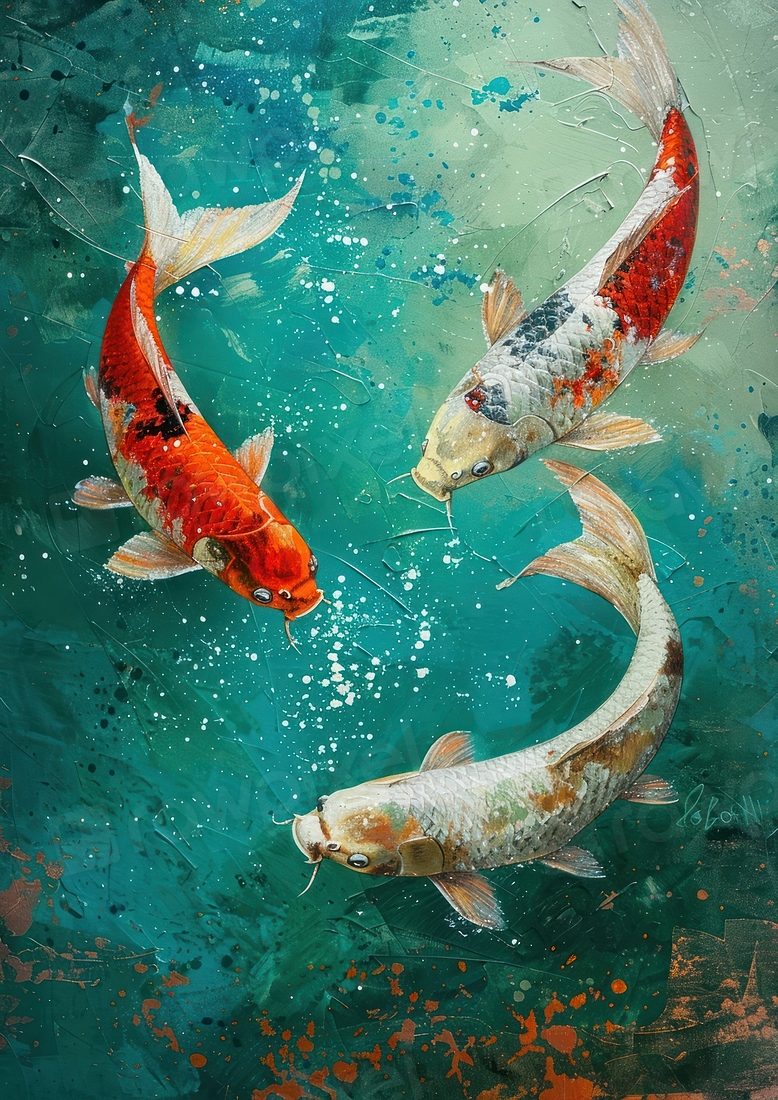 Three koi fish swimming animal | Premium Photo Illustration - rawpixel
