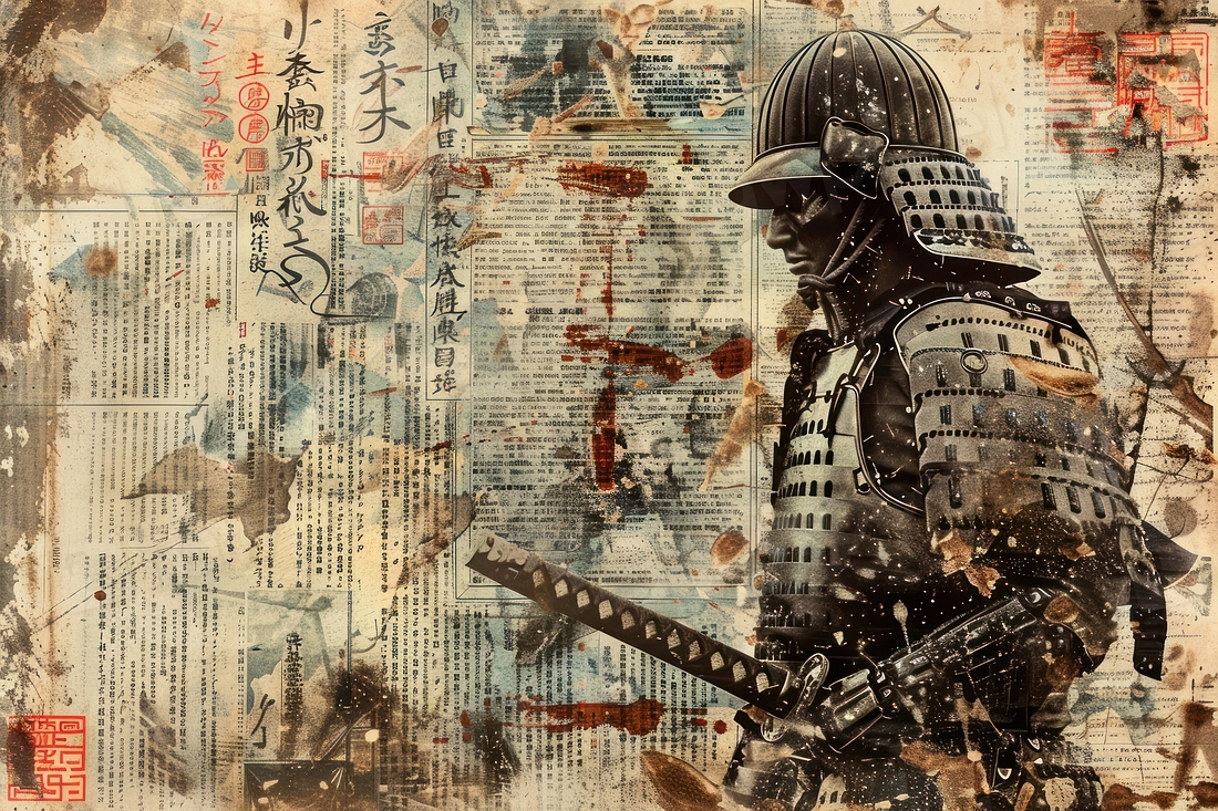 Samurai ephemera border backgrounds art | Free Photo Illustration ...