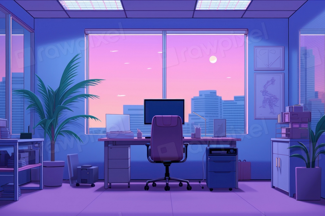Work cubicle furniture computer office. | Premium Photo Illustration ...