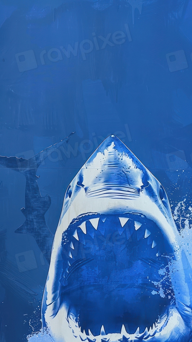 Silkscreen paper shark roar animal | Free Photo Illustration - rawpixel