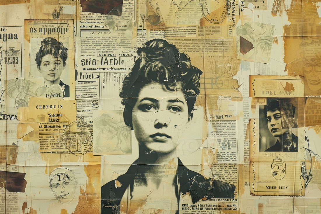 Faces ephemera border collage backgrounds | Free Photo Illustration ...