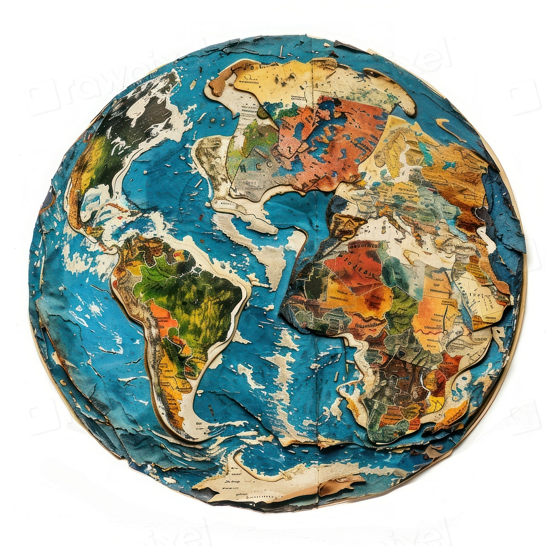 Earth shape collage cutouts astronomy | Free Photo Illustration - rawpixel