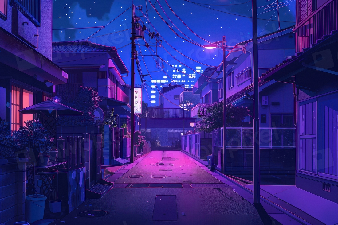 Illustration city night life architecture | Premium Photo Illustration ...