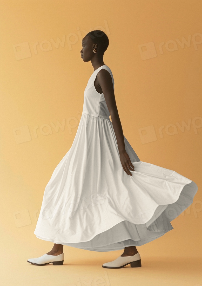 Women's sleeveless dress mockup full | Premium PSD Mockup - rawpixel