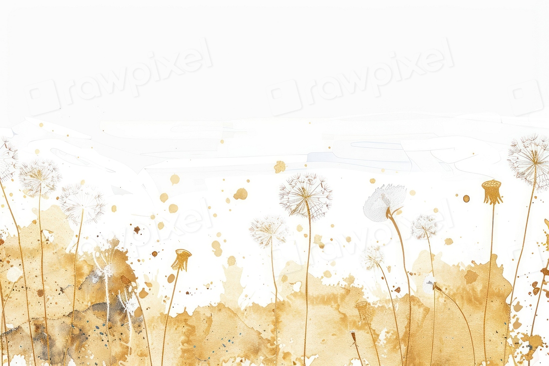 Dandelion border frame painting blossom | Free Photo Illustration ...