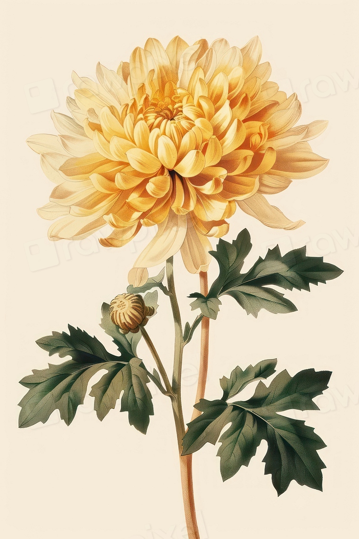 Yellow chrysanthemum flower chrysanths dahlia | Premium Photo ...
