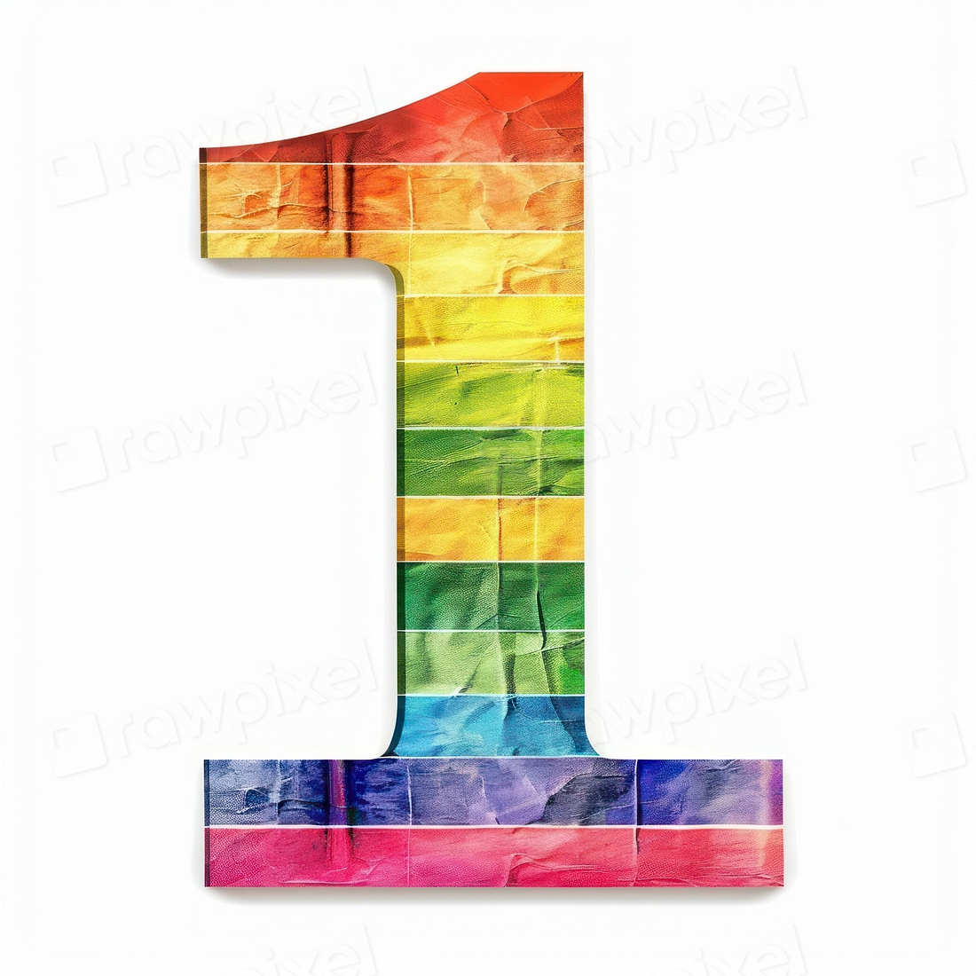 Rainbow number 1 pattern paper | Free Photo Illustration - rawpixel