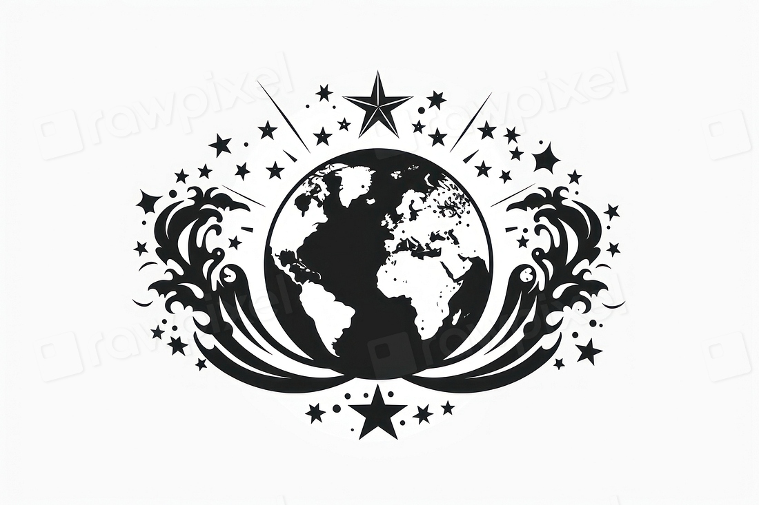 Earth stencil emblem symbol. | Free Photo Illustration - rawpixel