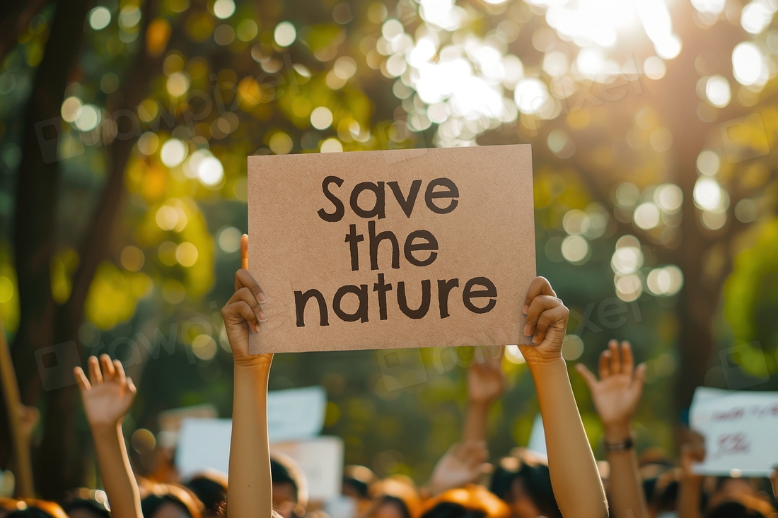 Environmentalist holding save nature sign | Free Photo - rawpixel