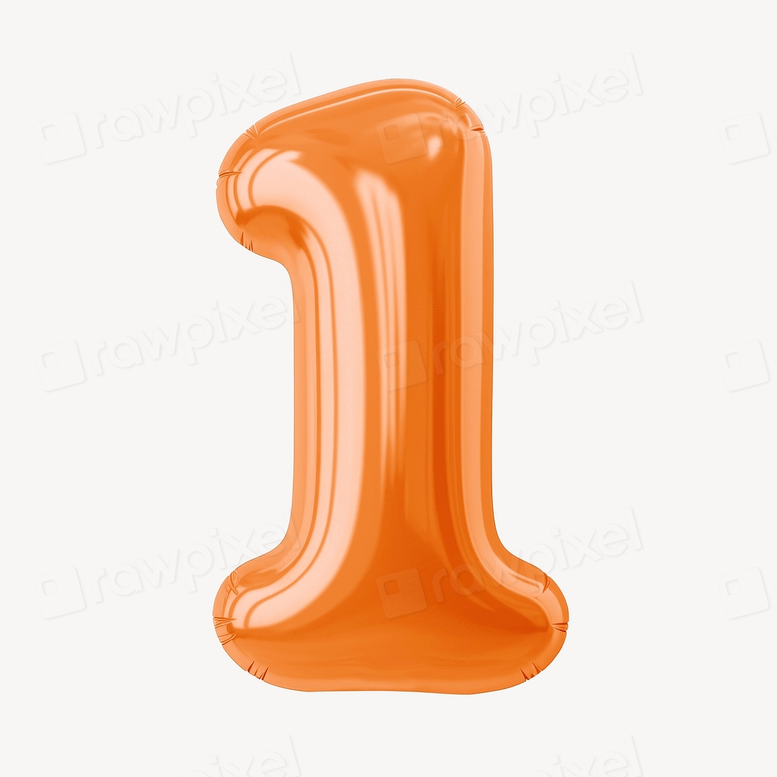Number one orange 3D balloon | Free Photo Illustration - rawpixel
