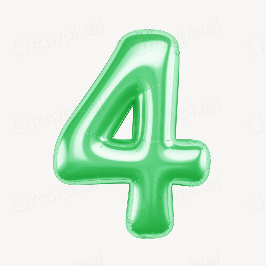 Number four green 3D balloon | Free Photo Illustration - rawpixel