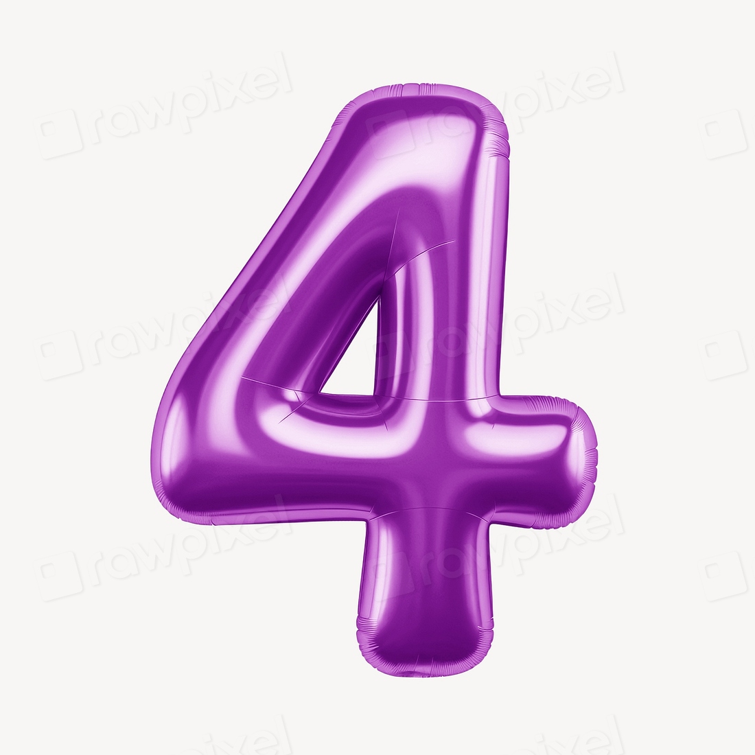 Number 4 purple 3D balloon | Free Photo Illustration - rawpixel