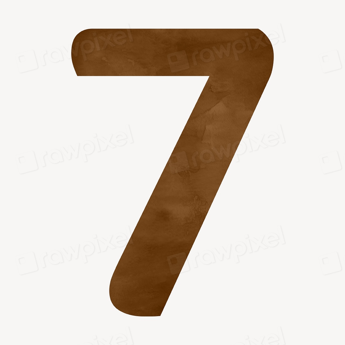 Number 7 brown digital art | Free Photo Illustration - rawpixel