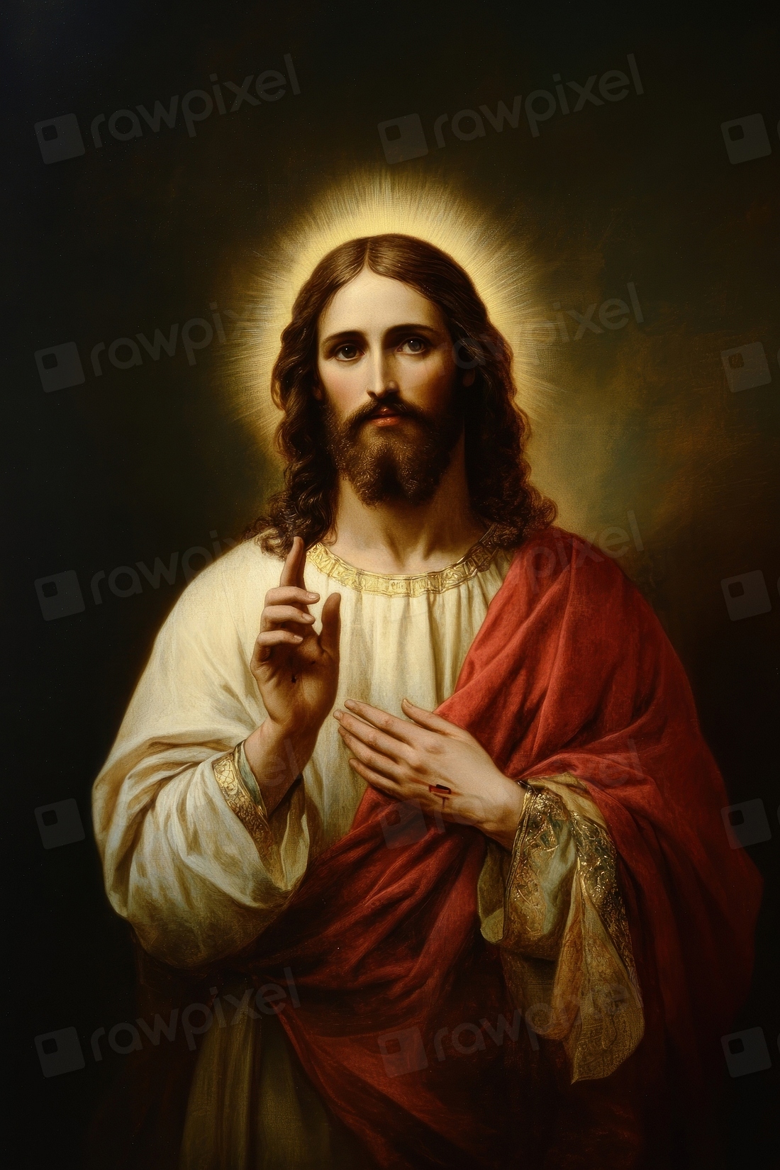 Jesus painting art representation. | Free Photo Illustration - rawpixel