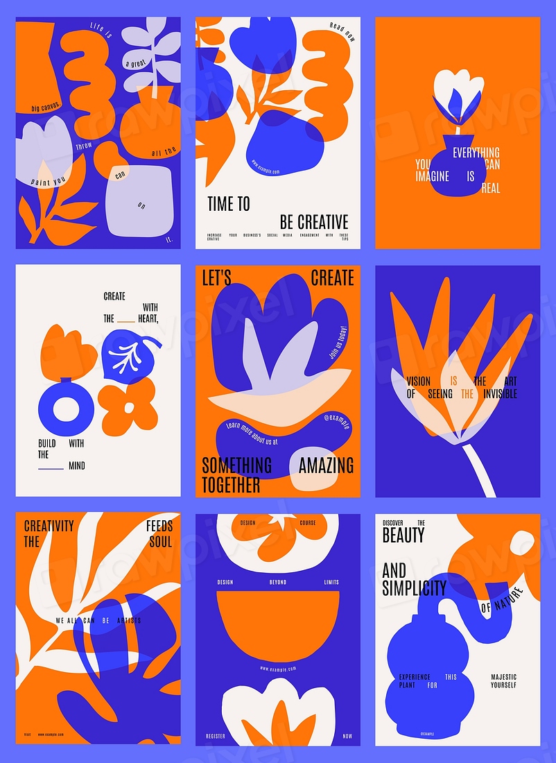 Colorful abstract vector posters bold | Free Vector - rawpixel