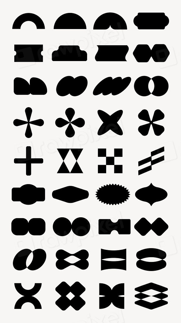 Abstract black shapes white background | Premium Vector - rawpixel