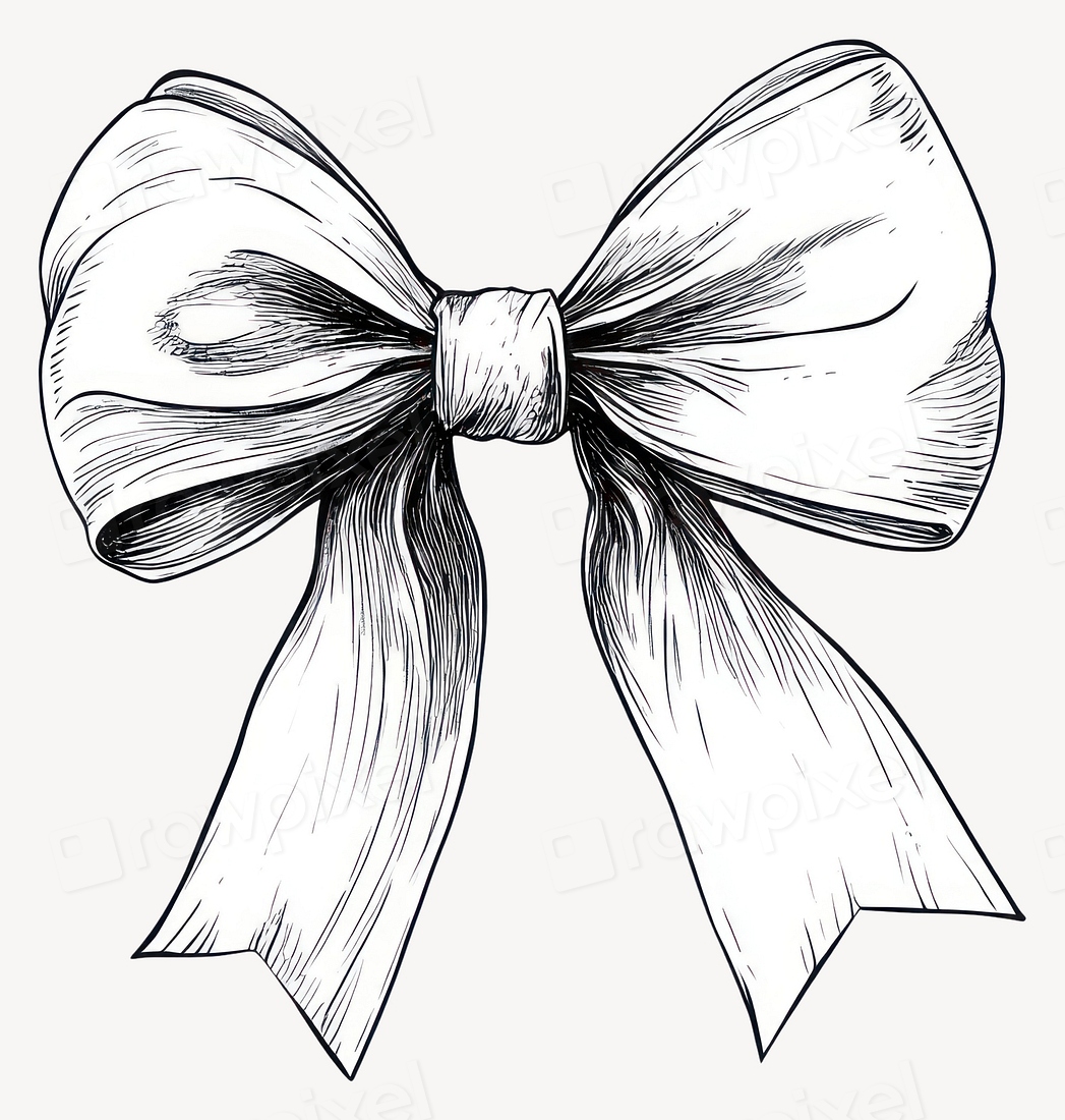 Cinch Bow illustration drawing sketch | Free Vector - rawpixel