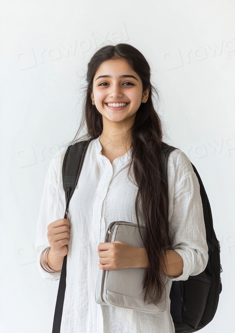 Young indian girl backpack happy | Free Photo - rawpixel