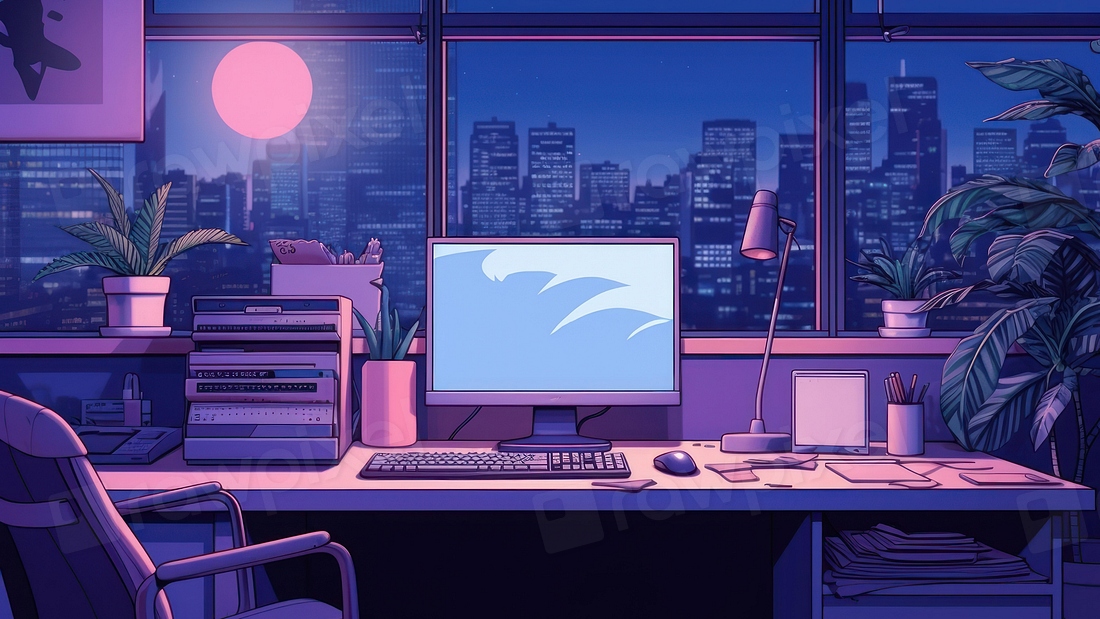 Work cubicle furniture computer table | Free Photo Illustration - rawpixel