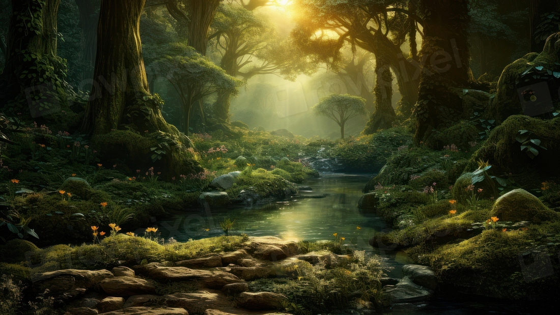 Green forest landscape sunlight outdoors | Free Photo - rawpixel