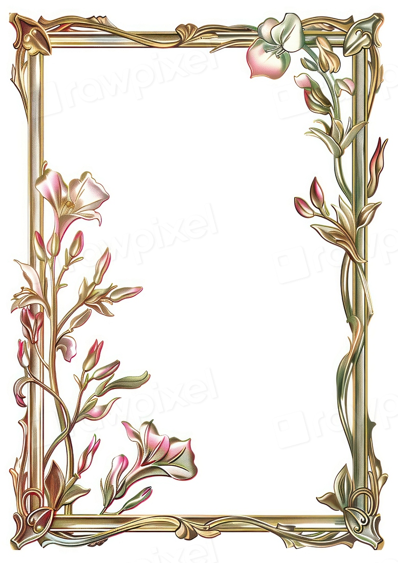 Art nouveau wedding frame art | Free Photo Illustration - rawpixel