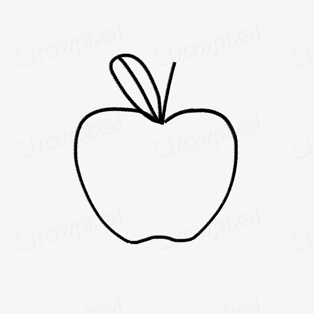 Apple doodle clip art, fruit | Free Photo - rawpixel