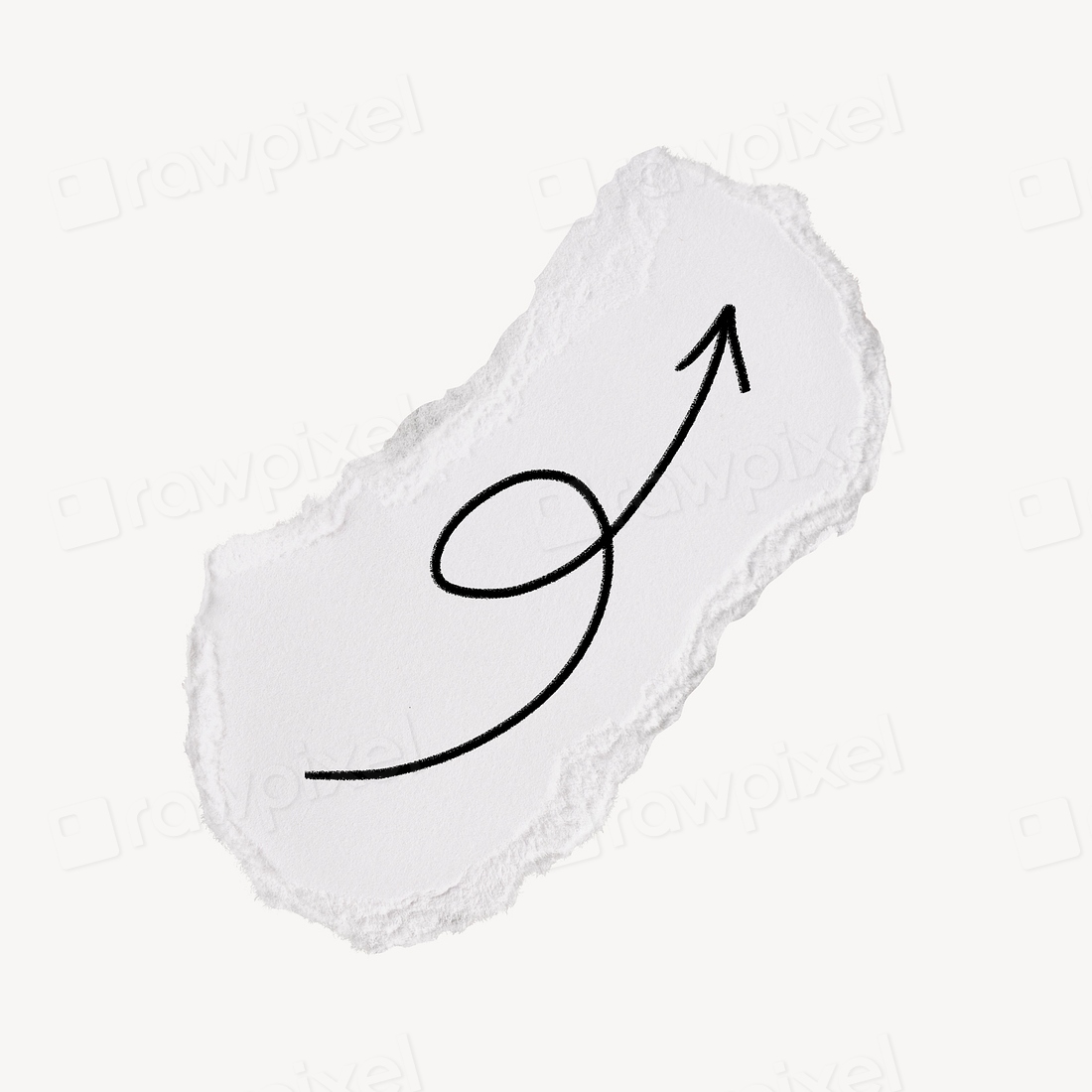 Swirly arrow doodle clipart, ripped | Premium PSD - rawpixel