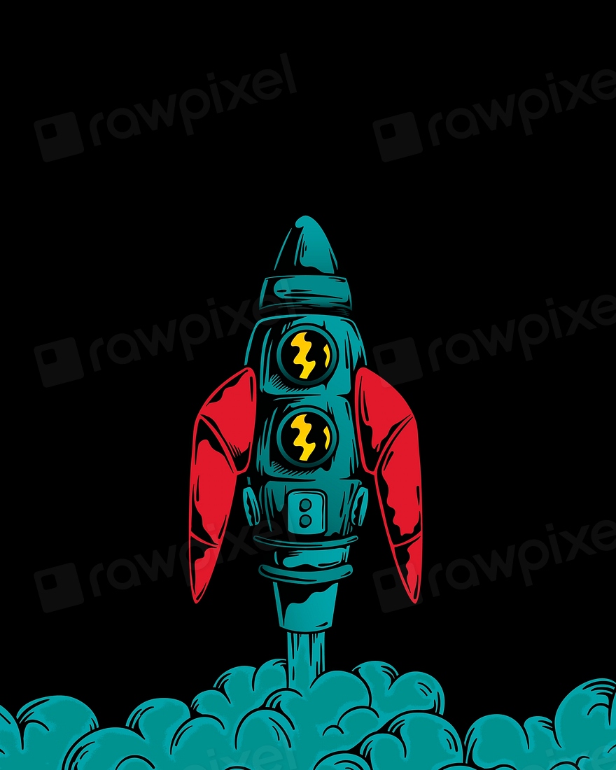 Retro rocket launch space wall | Premium Photo Illustration - rawpixel