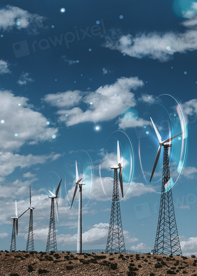 Wind energy wind turbines background | Free Photo - rawpixel