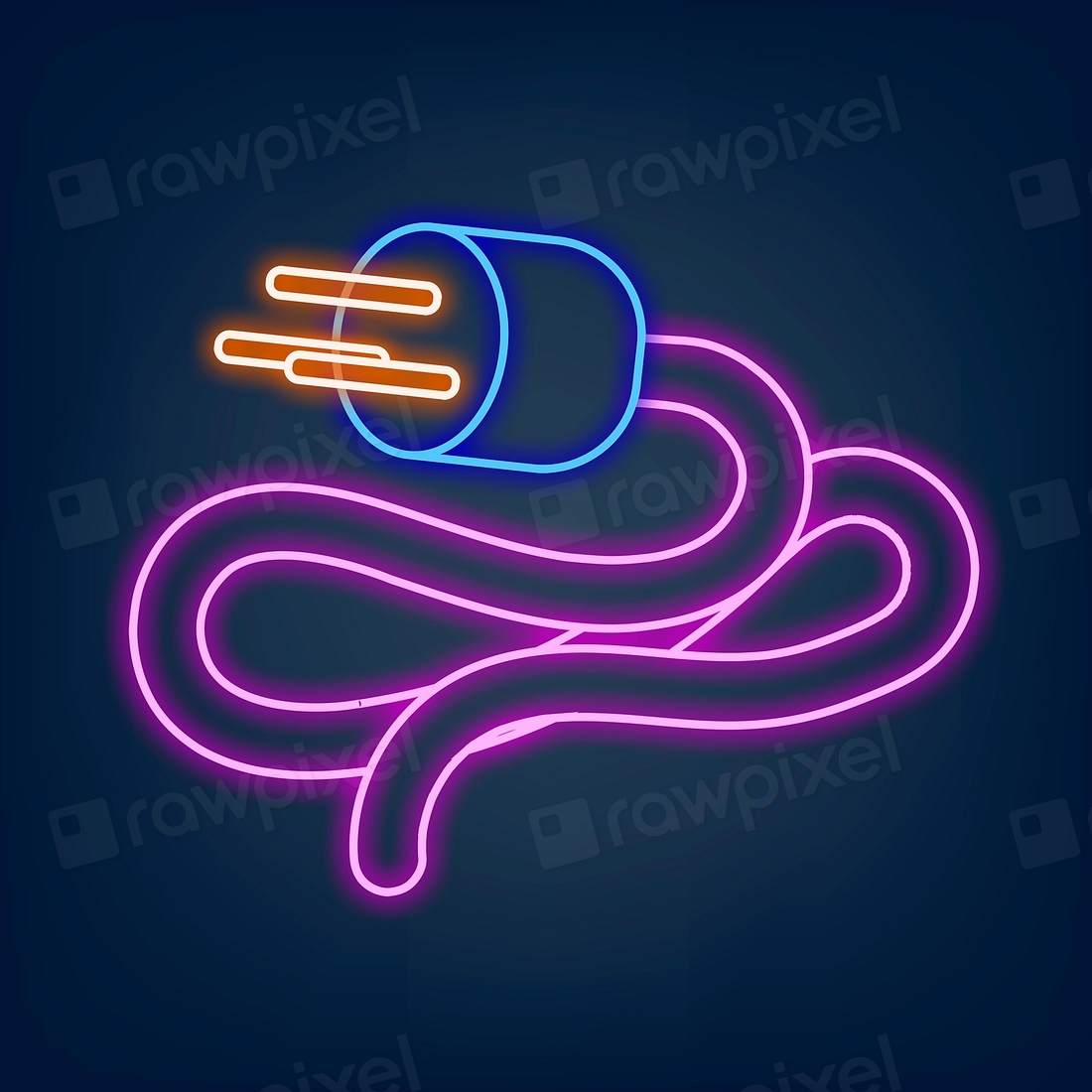 Neon sign electrical plug illustration | Premium PSD - rawpixel