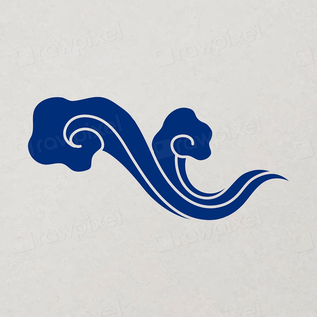 Japanese cloud sticker, blue oriental | Premium PSD - rawpixel
