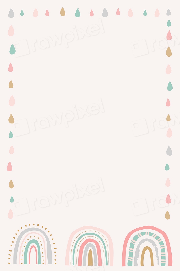 Cute frame, doodle rainbow border | Premium PSD - rawpixel