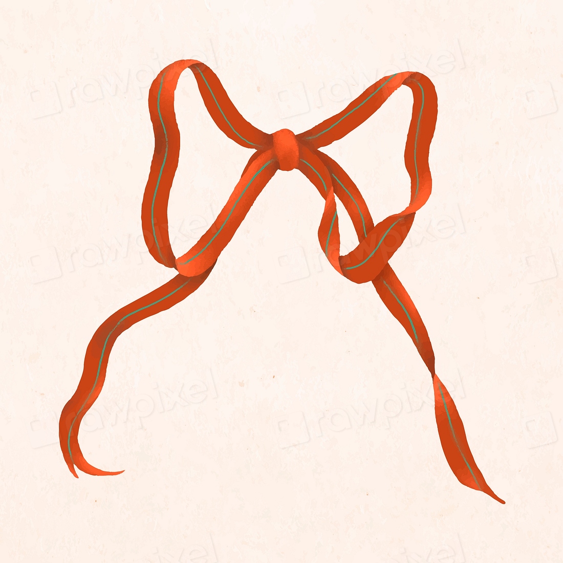 Christmas doodle, red ribbon, cute | Premium Vector Illustration - rawpixel