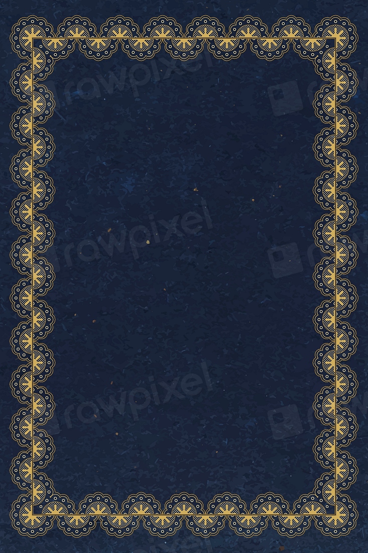Blue frame background, classic floral | Premium Vector - rawpixel