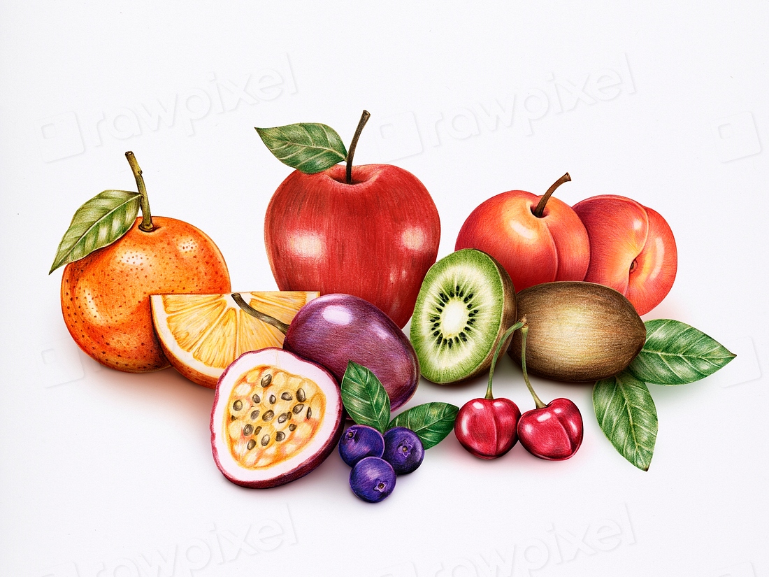 Hand drawn tropical fruits collection | Premium Photo Illustration ...