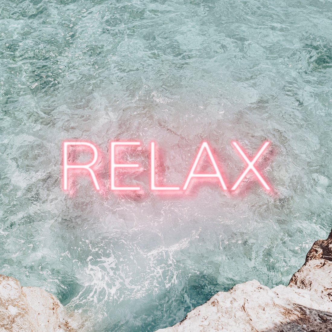 RELAX word pink neon typography | Premium Photo - rawpixel
