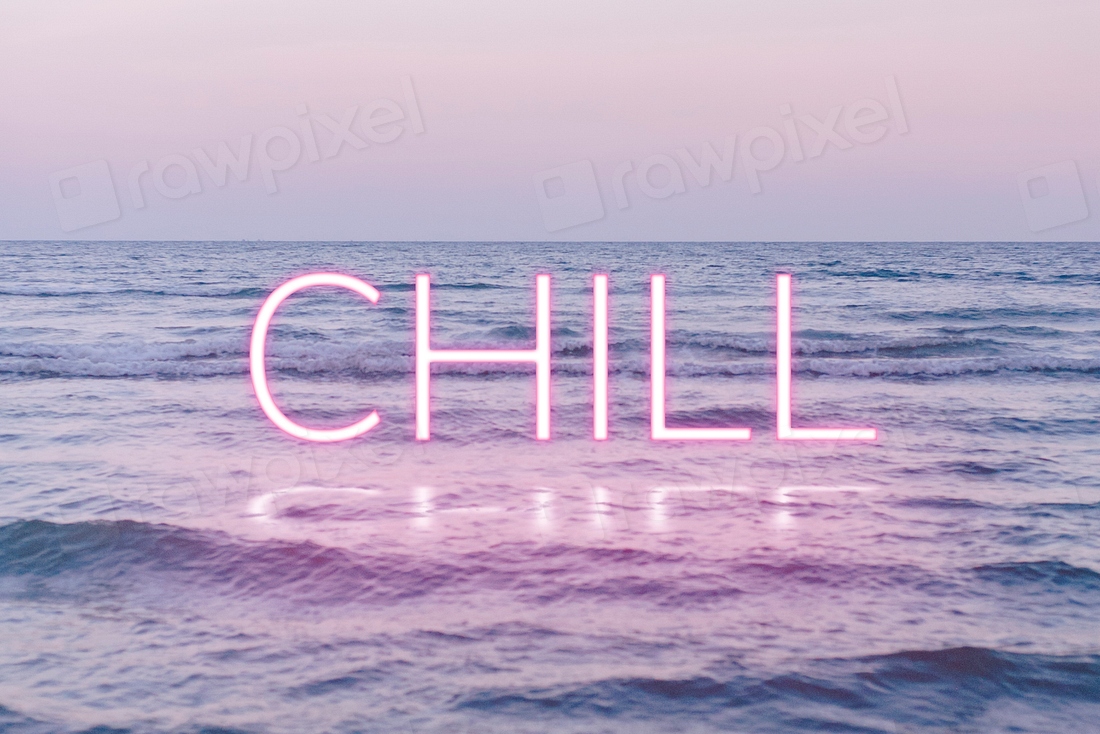 CHILL word pink neon typography | Free Photo - rawpixel