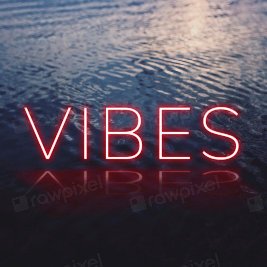 Vibes red neon word vector | Premium Vector - rawpixel