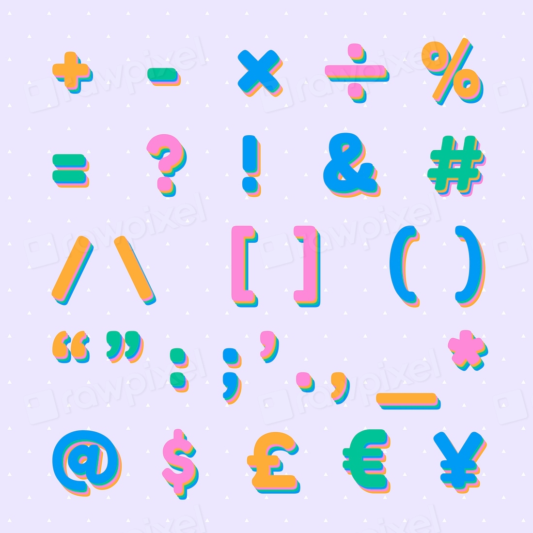 Vector sign collection font typography | Premium Vector - rawpixel