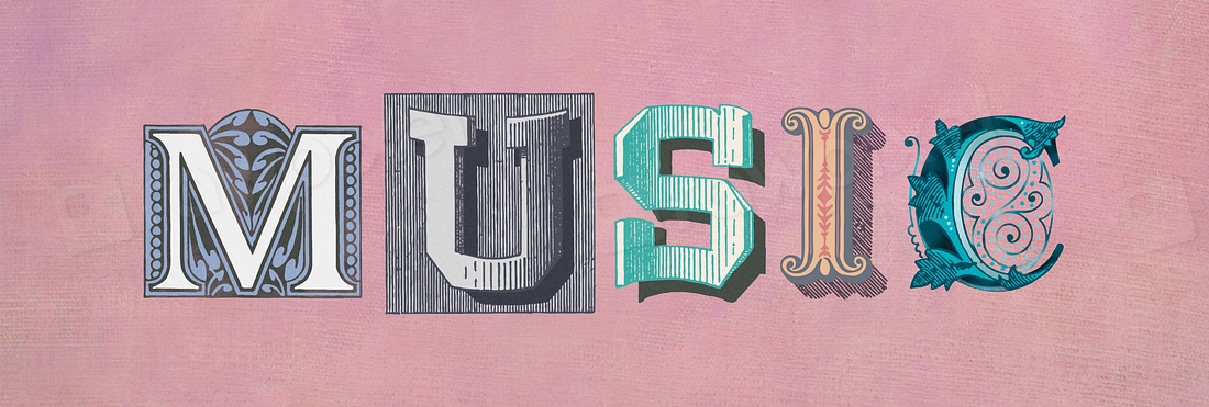 Music word ornamental font typography | Free Photo - rawpixel