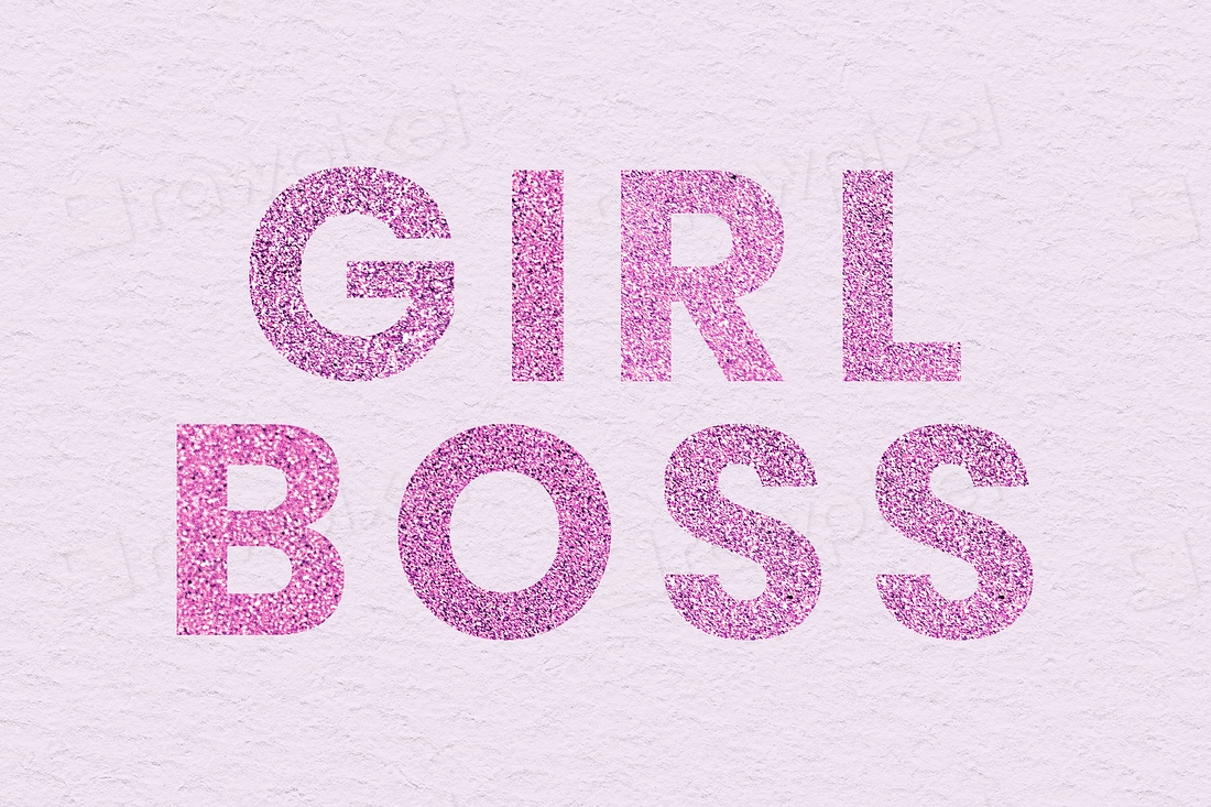 Glitter pink Girl Boss word | Free Photo - rawpixel