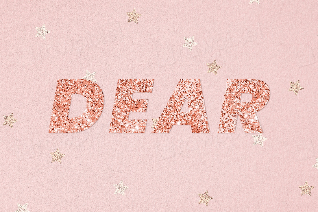 Glittery dear typography star patterned | Free Photo - rawpixel