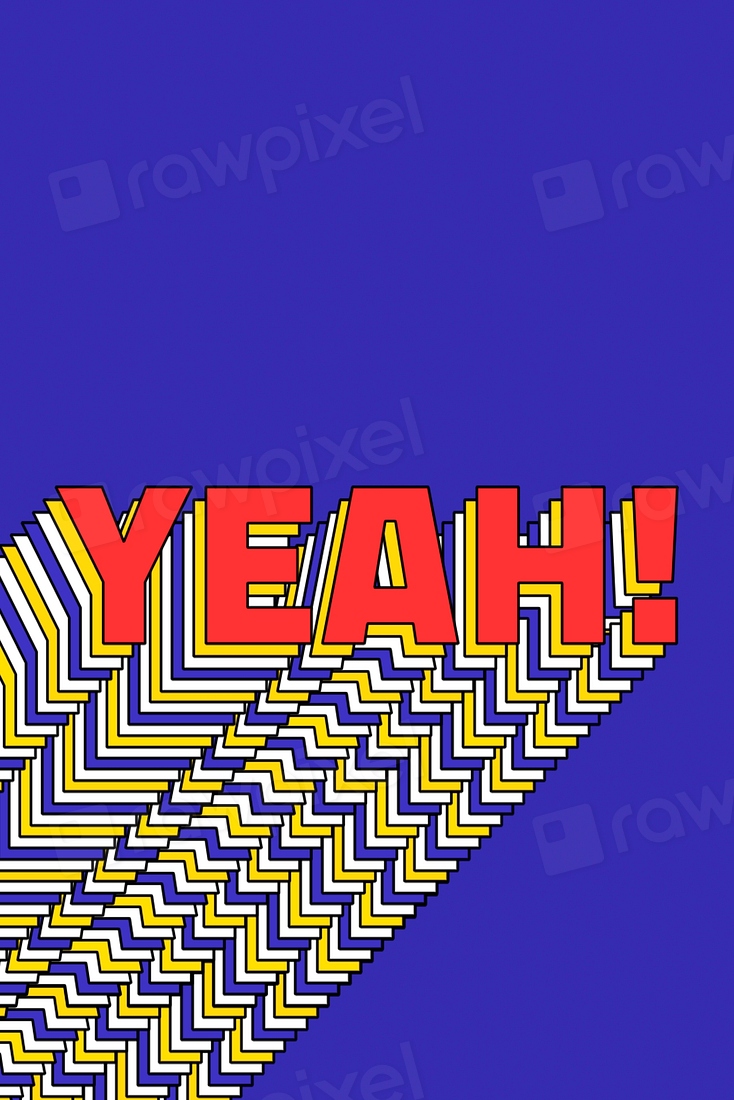 YEAH layered word retro typography | Free Photo - rawpixel