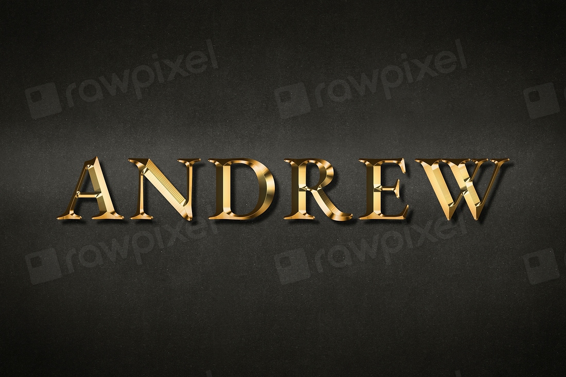 Andrew typography gold effect design | Free Photo - rawpixel