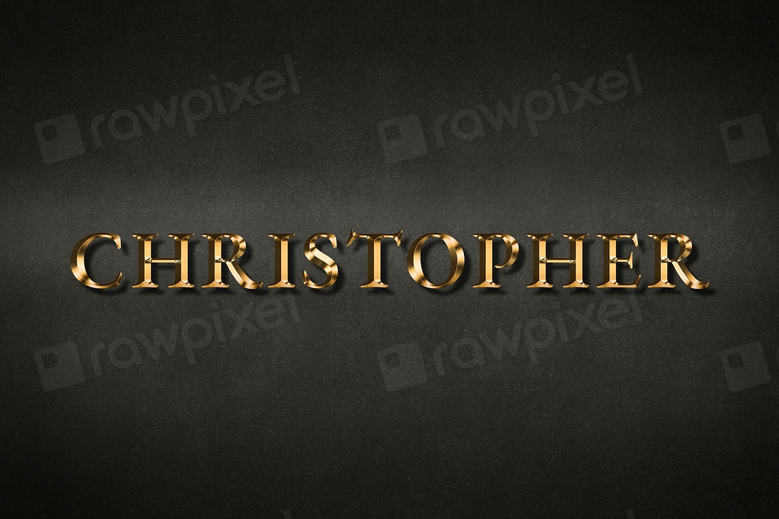 Christopher typography gold effect design | Free Photo - rawpixel