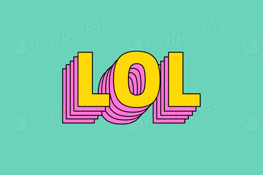 LOL text retro layered typography | Free Photo - rawpixel
