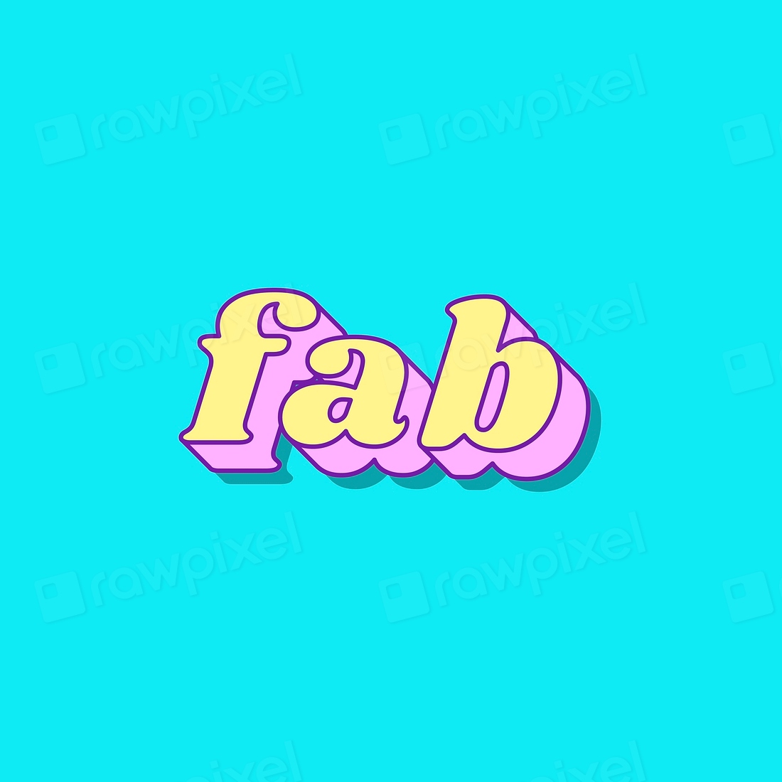 Fab word retro typography vector | Premium Vector - rawpixel