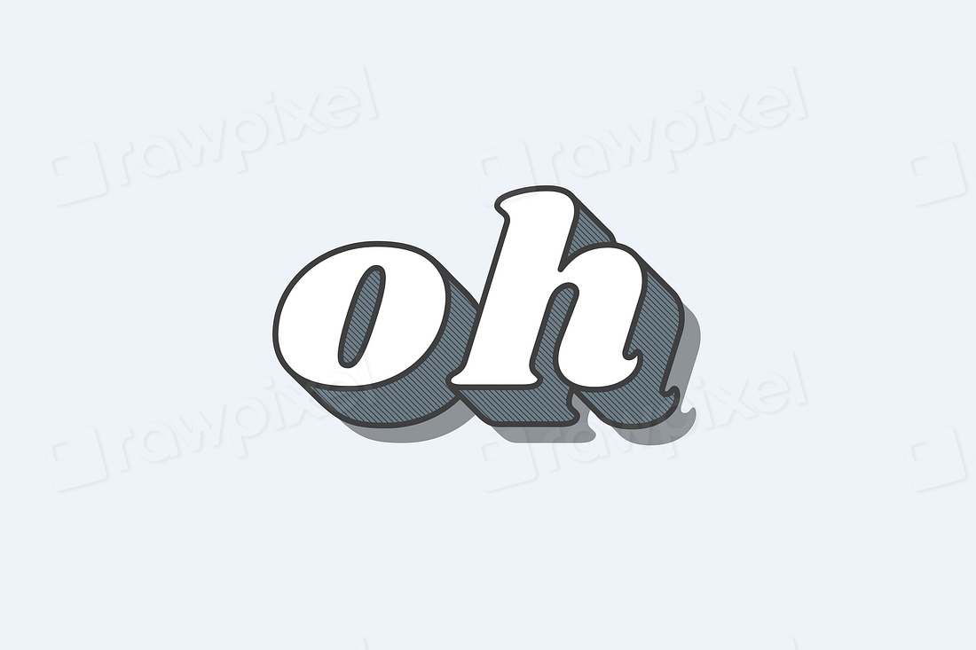 Oh word retro typography vector | Premium Vector - rawpixel