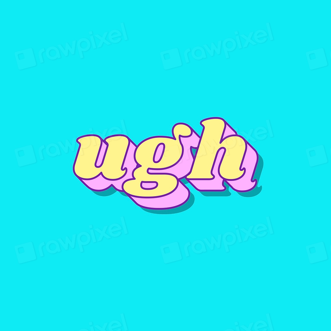Ugh word retro typography vector | Premium Vector - rawpixel