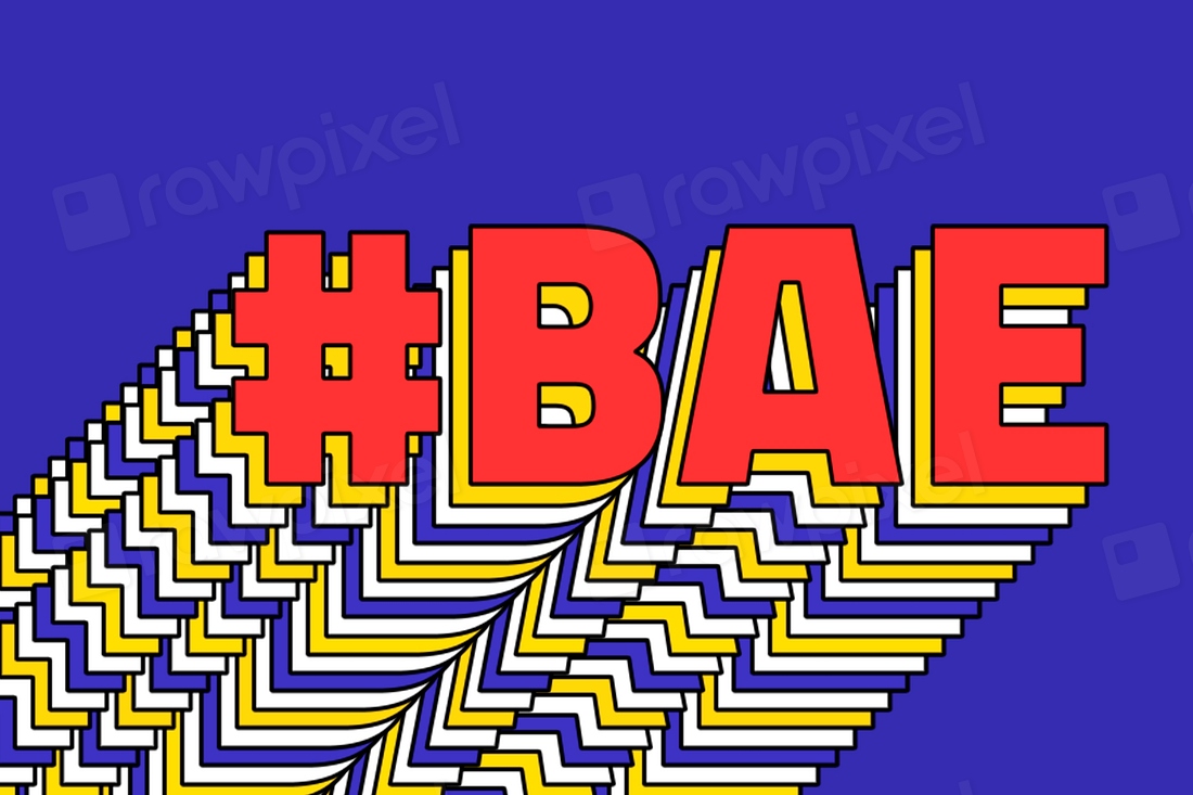 #BAE layered word retro typography | Free Photo - rawpixel